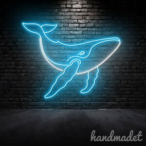 Humpback Whale Neon Sign, Whale Led Sign, Humpback Whale Neon Light ...