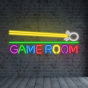 Game Room Led Sign, Game Room Led Sign, Billiard Neon Sign , Gameroom ...