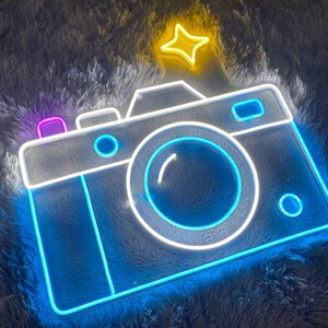 Camera Led Sign, Camera Neon Sign, Wall Decor, Neon Sign, Custom Neon ...