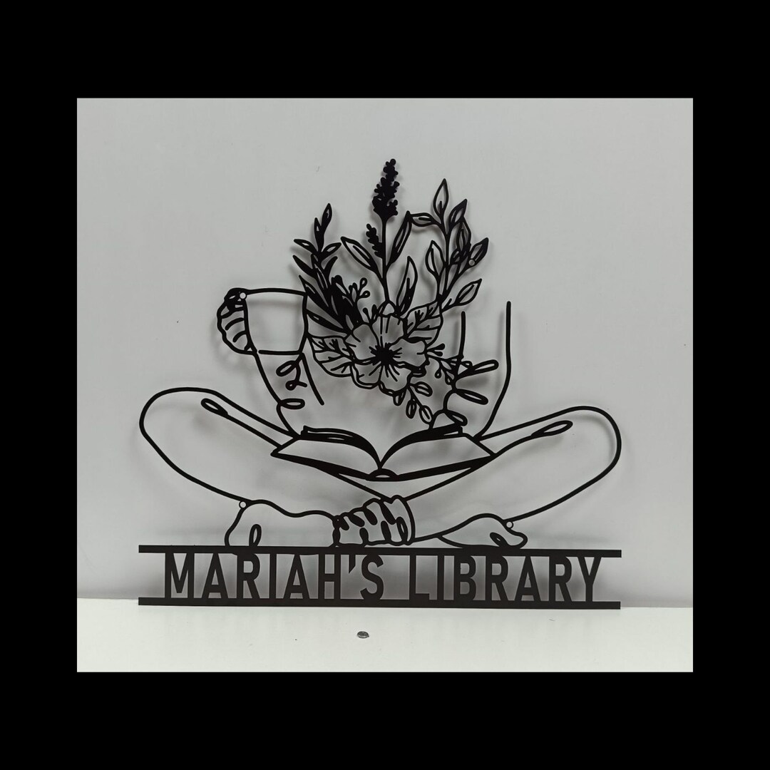Custom Reading Book Metal Wall Art LED Light, Book Lover Metal Sign ...