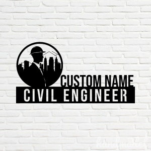 Custom Civil Engineer Desk Name Plate, Civil Engineer Metal Nameplate ...