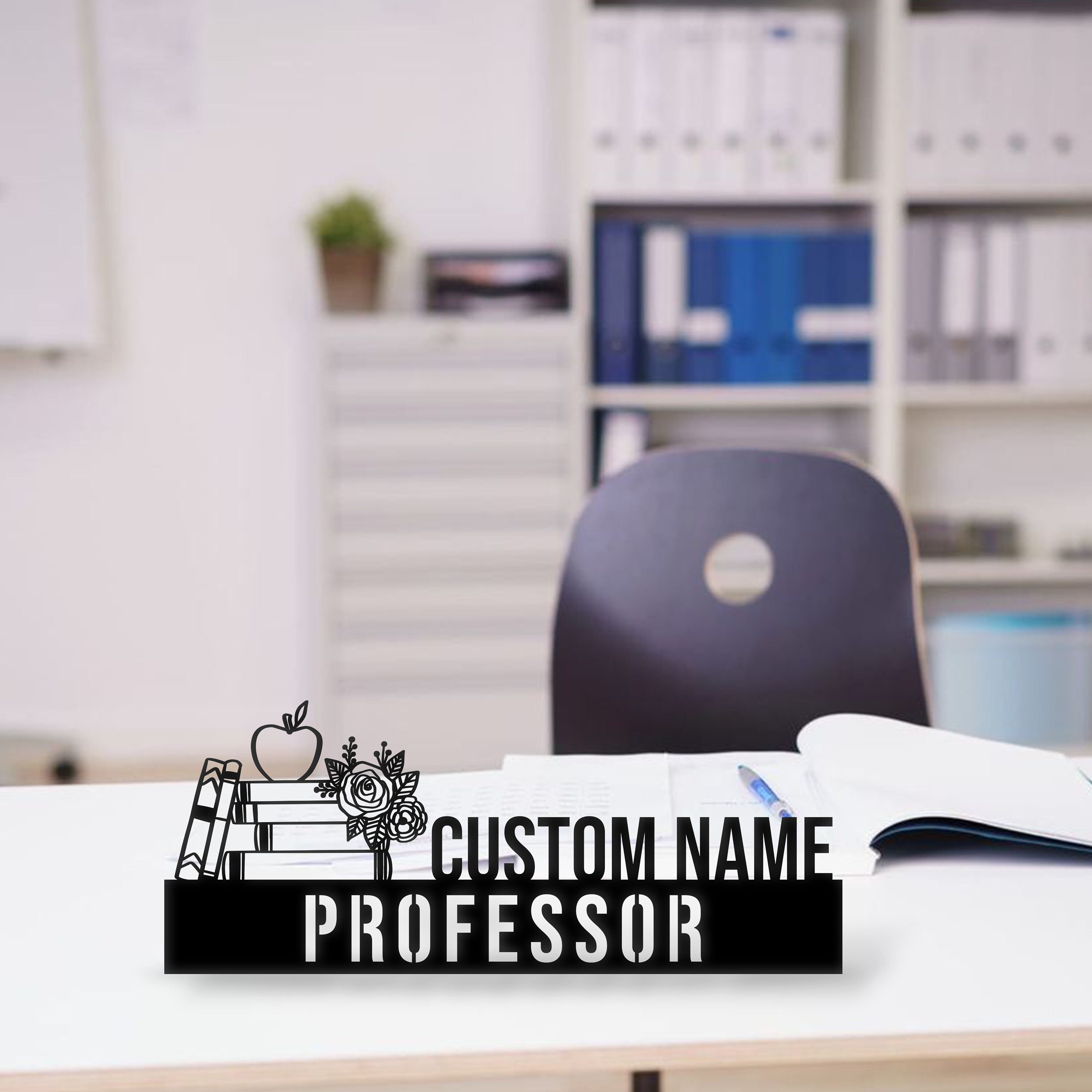 Custom Professor Metal Desk Name Plate, Professor Metal Job Name Plate ...