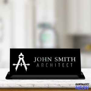 Custom Architect Metal Name Plate, Architect Name Plate Table Decor ...