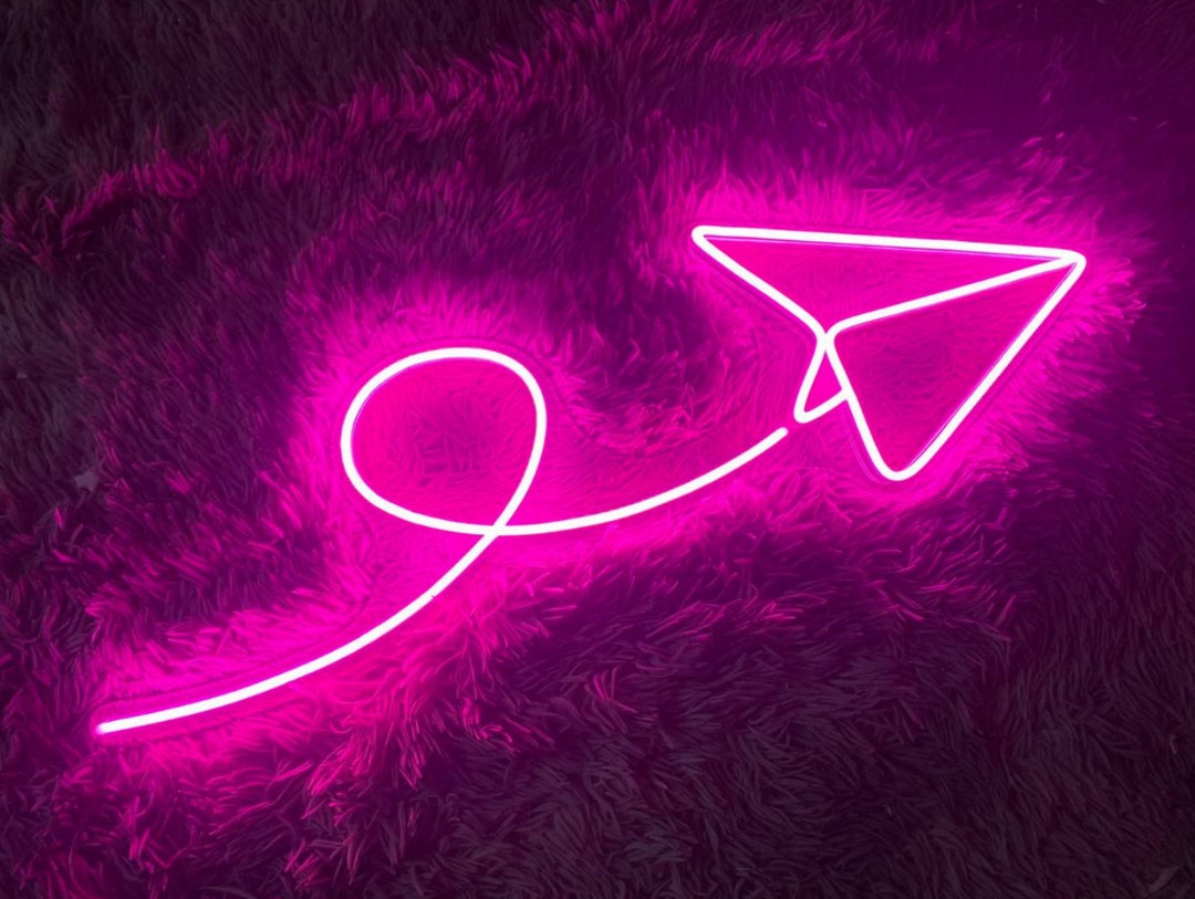 Paper Plane Neon Sign, Paper Plane Led Sign, Paper Plane Led Light ...
