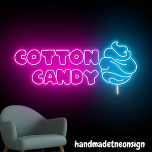 Cotton Candy Neon Sign, Cotton Candy Led Sign, Candy Neon Light, Candy ...