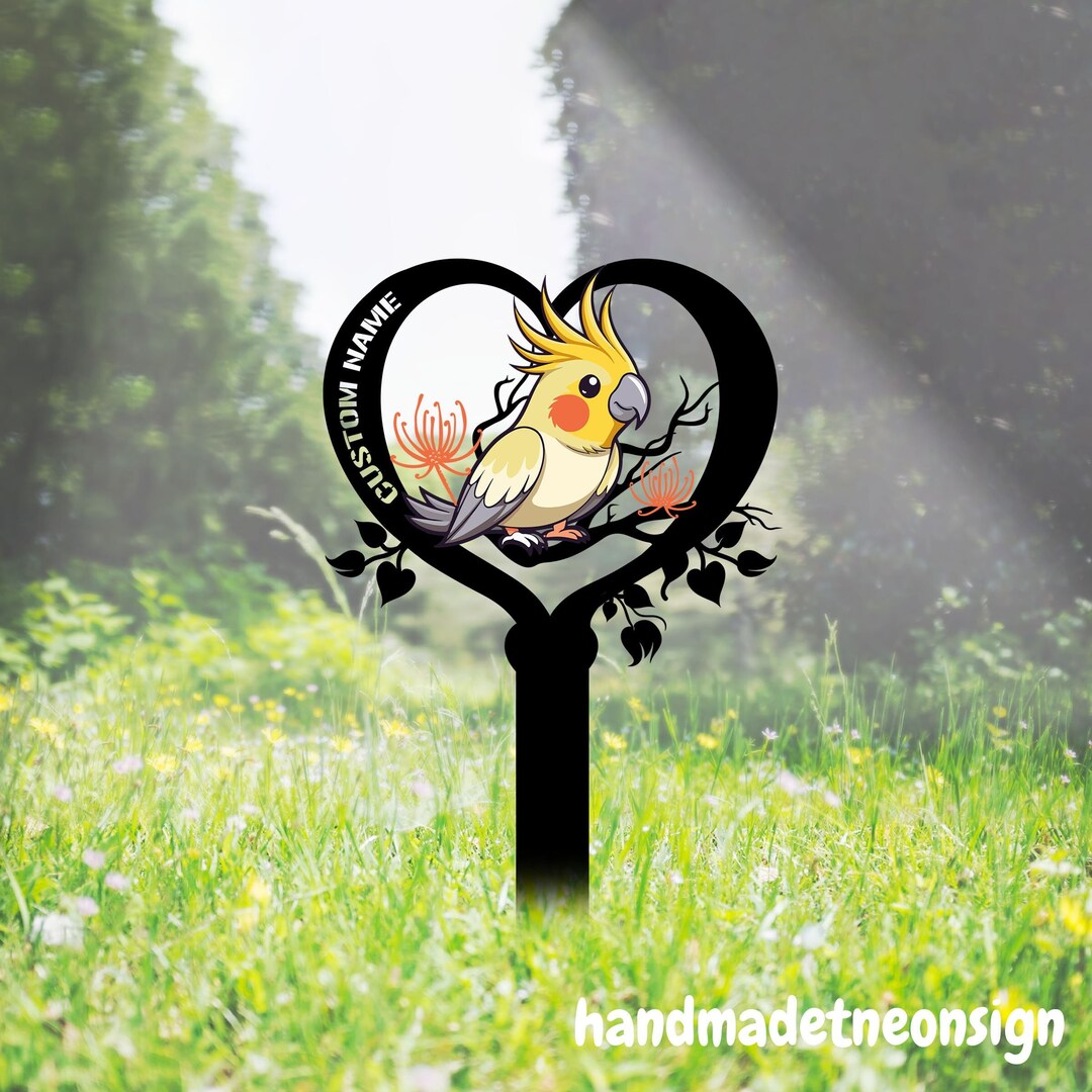 Custom Cockatiel Bird Metal Stake Sign Cockatiel Garden Metal Stakes ...