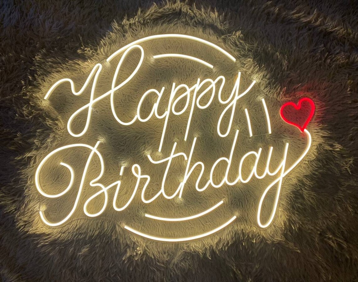 Birthday Led Sign Happy Birthday Neon Sign Wall Decor - Etsy