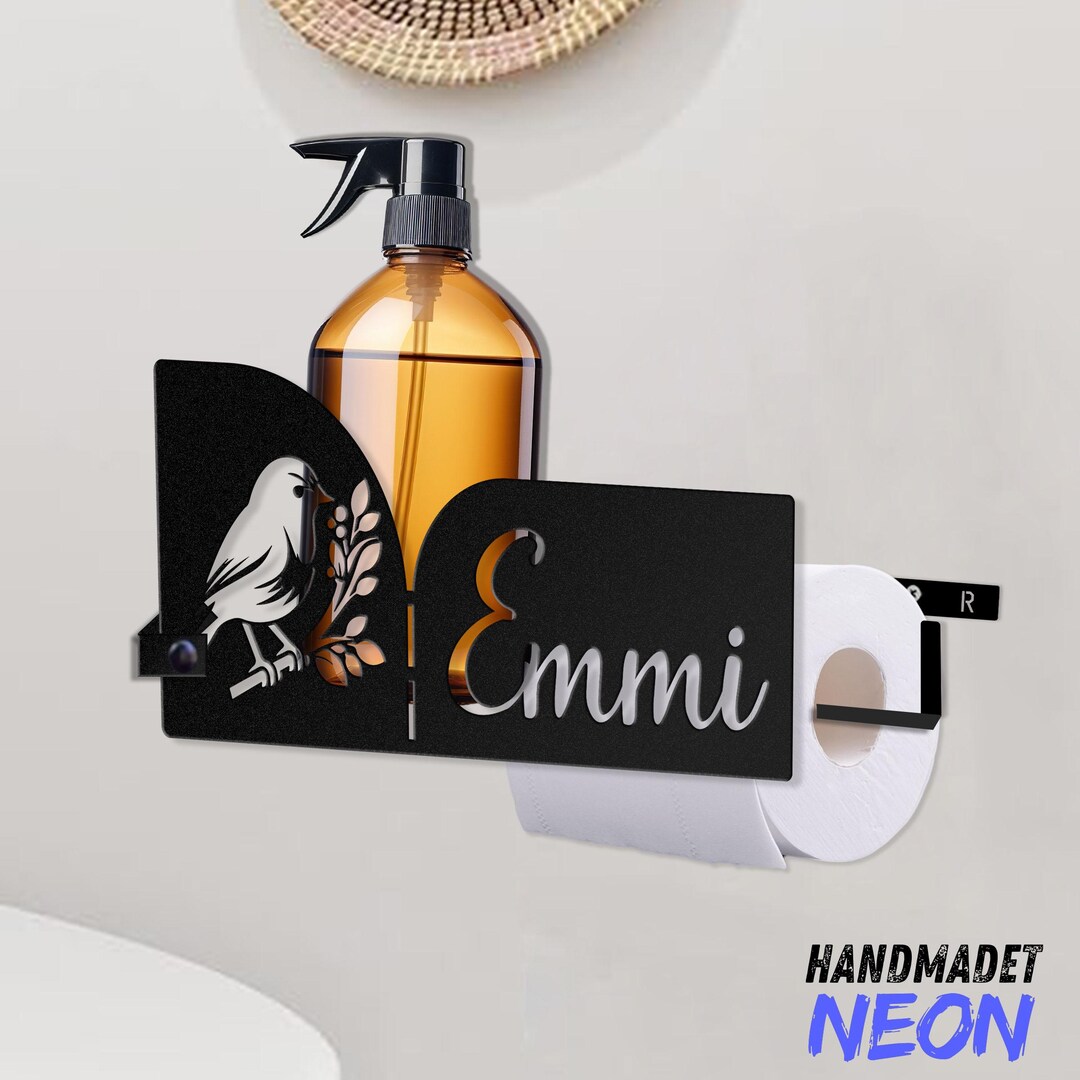 Custom Bird Metal Toilet Paper Holder, Wall Mounted Bathroom Storage ...