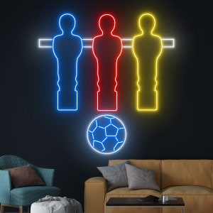 Table Football Neon Sign, Soccer Neon Light, Football Player LED Sign ...