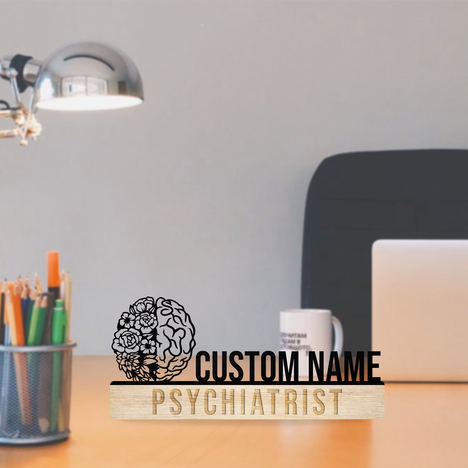 Custom Psychiatrist Metal Desk Name Plate, Doctor Metal Job Name Plate ...