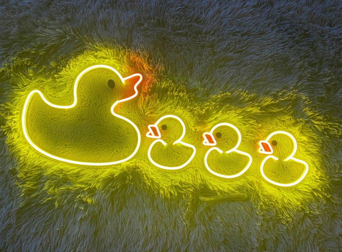 Duck Led Sign, Duck Neon Sign, Wall Decor, Flock of Ducks Led Light ...