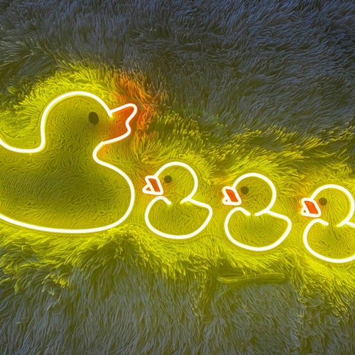 Duck Led Sign Duck Neon Sign Wall Decor Flock of Ducks Led - Etsy