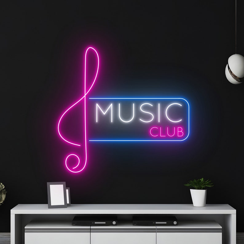 Music Club Neon Sign, Music Note Led Sign, Music Neon Light, Music Show ...