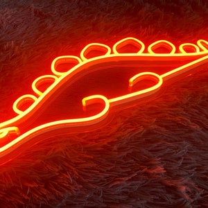 Cute Dinosaur Led Sign, Cute Dinosaur Neon Sign, Wall Decor, Game Room ...
