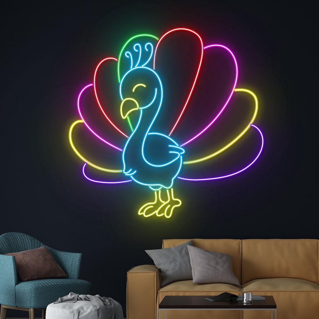 Peacock Neon Light, Peacock Led Light, Peacock Led Sign, Peacock Neon ...