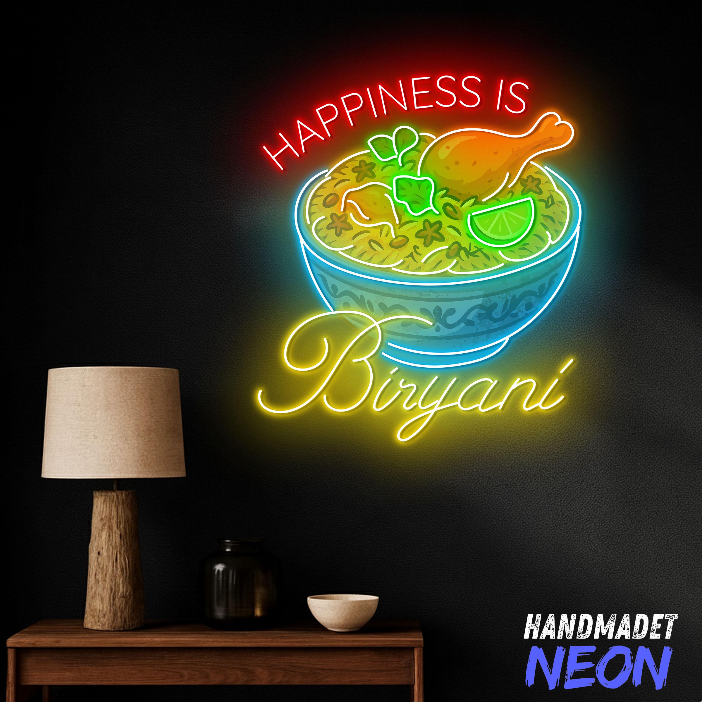 Biryani Neon Sign, Indian Cuisine Decor, Bright LED Wall Light for ...