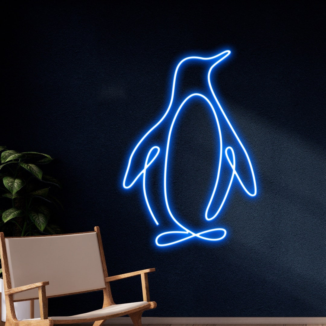 Penguin Neon Sign, Penguin Led Sign, Penguin Neon Light, Penguin Led ...