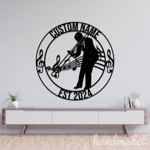 Personalized Trombone Metal Sign, Trombone Music Metal Light, Trombone ...