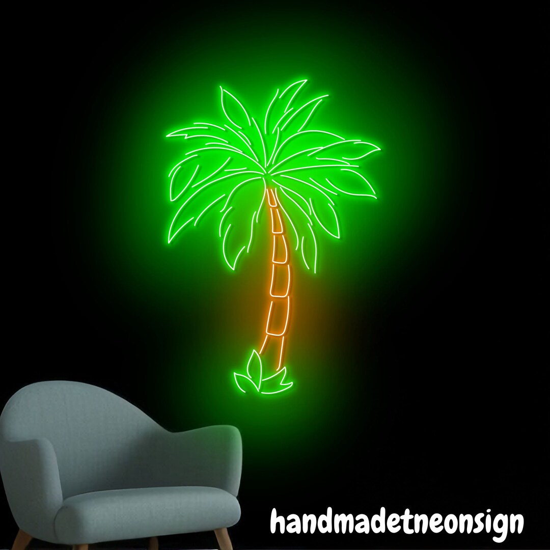 Palm Tree Neon Sign, Palm Tree Signs, Beach Neon Wall Light, Palm Tree ...