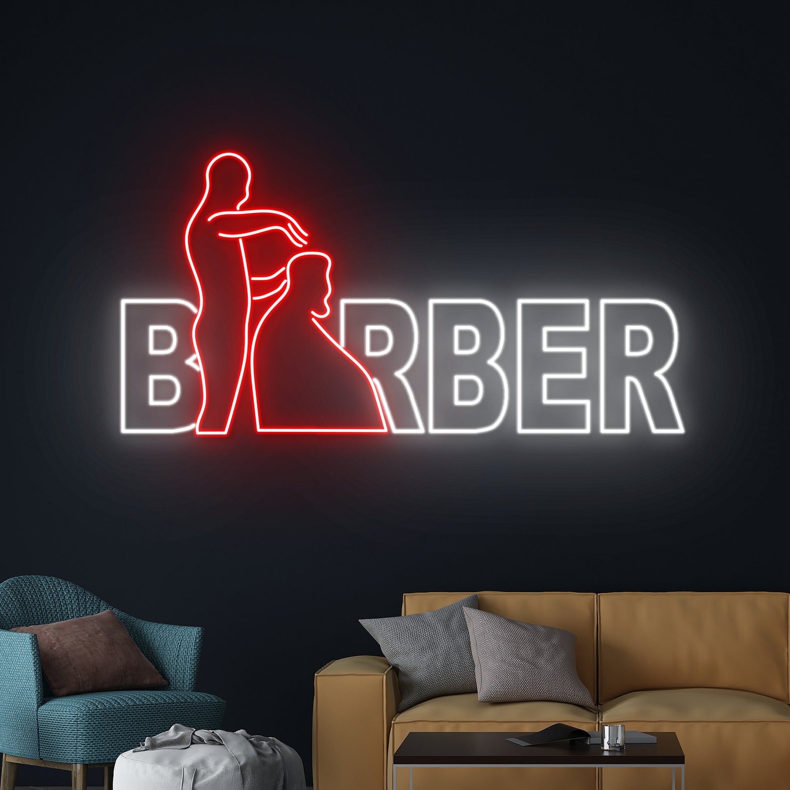 Barber Led Sign, Barber Shop Neon Sign, Barber Led Light, Hair Salon ...