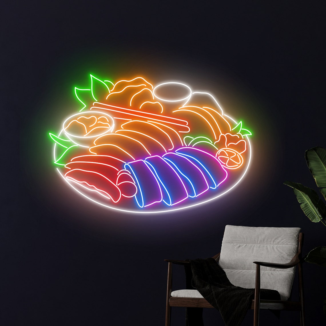 Sashimi Sushi Neon Sign, Sashimi Sushi Neon Light, Sushi LED Light ...