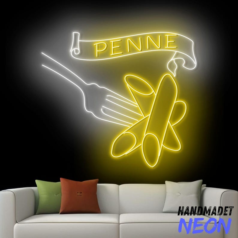 Penne Neon Sign, Italian Cuisine Led Sign, Penne Led Light, Italian ...