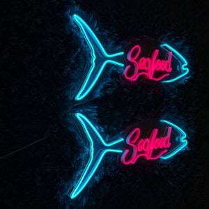 Seafood Neon Sign, Seafood Led Sign, Seafood Led Light, Seafood ...