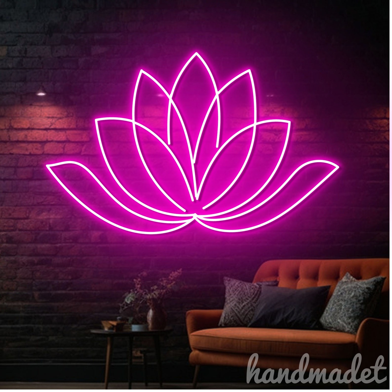 Lotus Neon Wall Sign, Flower Led Wall Sign, Floral Neon Wall Light ...
