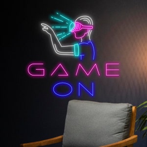 Game on VR Games Neon Sign, Virtual Reality Led Sign, Game Player Led ...