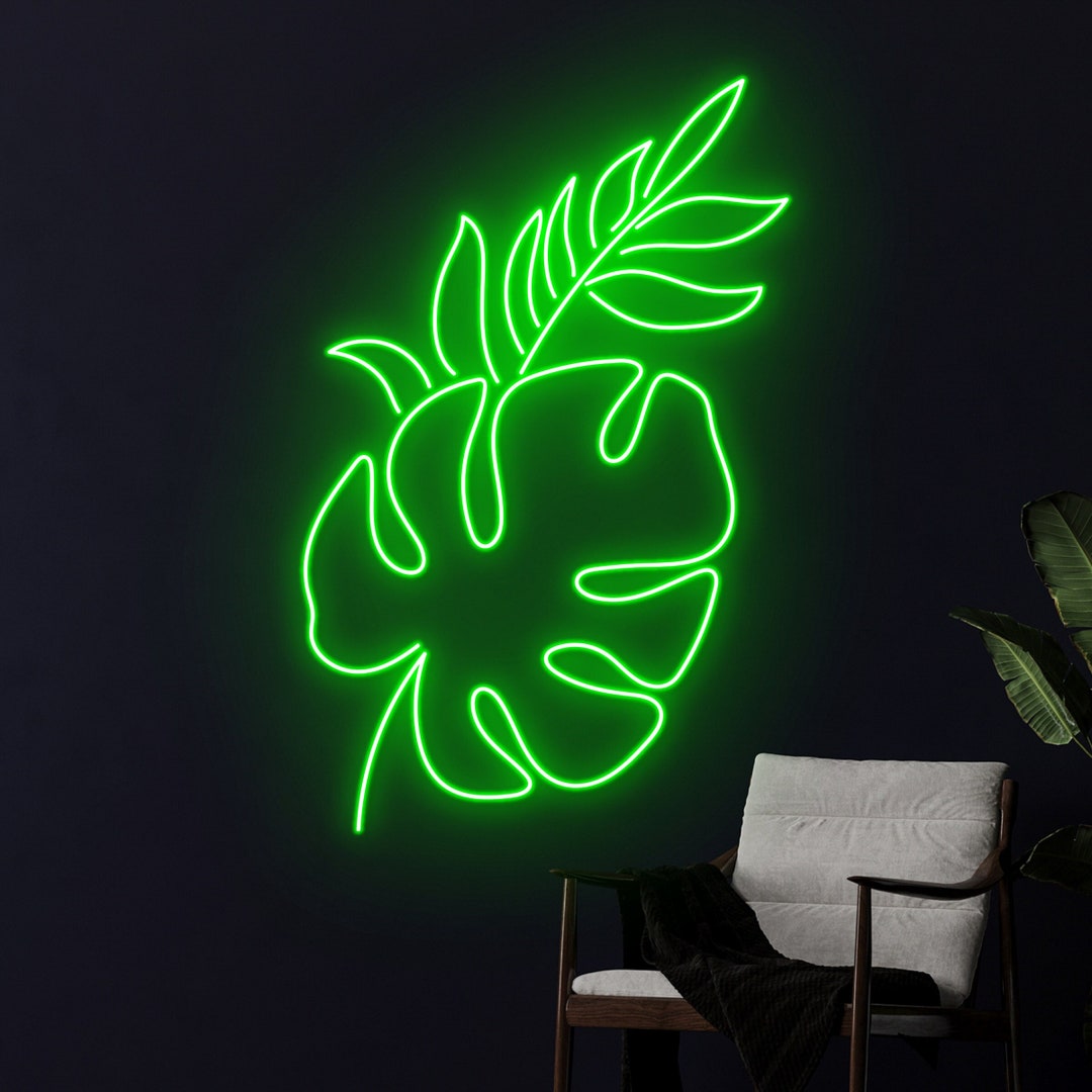 Monstera Leaf Neon Sign, Plant Led Sign Personalized Gifts, Neon Lights ...