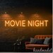 Movie Night Neon Wall Sign, Cinema Neon Wall Light, Film Led Wall Sign ...