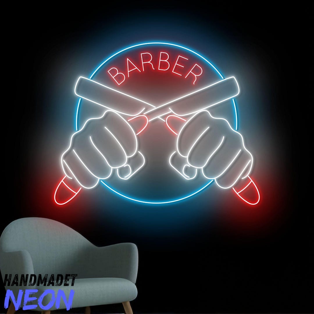 Barber Neon Sign, Barber Shop Led Sign, Barber Neon Light, Barber Light ...