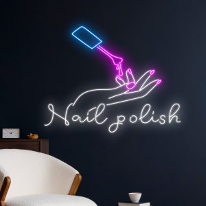 Nail Polish Neon Sign, Nail LED Light, Nails Neon Light, Nail Spa Led ...