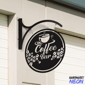 Personalized Coffee Bar Hanging Sign, Coffee Shop Outdoor Hanging Sign ...