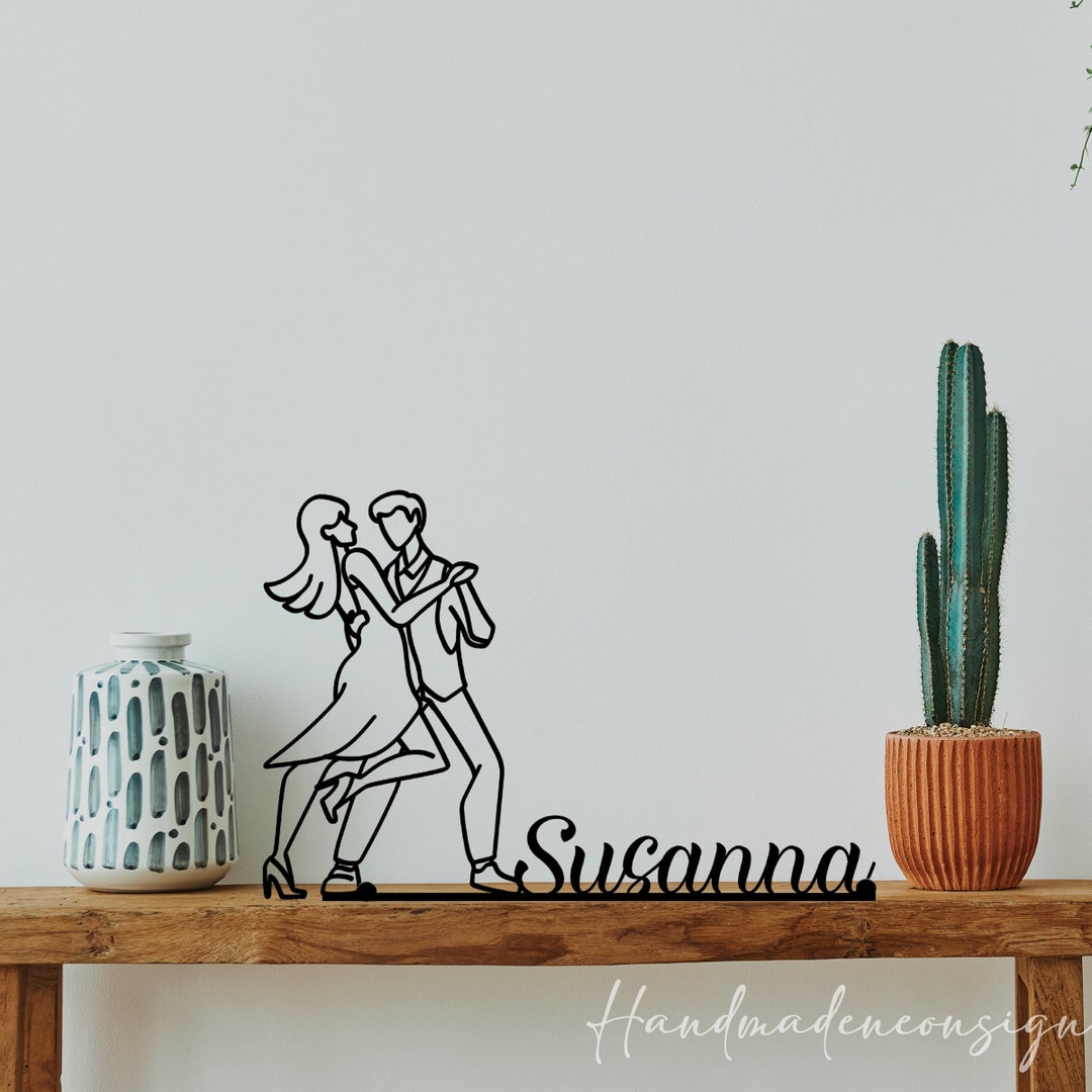 Custom Salsa Style Metal Desk, Salsa Dance Metal Table Sign, Couple ...