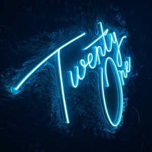 Custom Twenty One Birthday Neon Light, Custom Name LED Sign, Twenty One ...