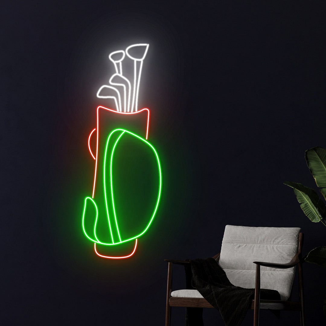 Golf Bag Neon Sign, Golfer LED Light, Golfing LED Sign, Golf Ball Neon ...
