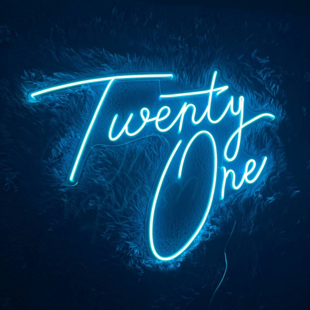 Custom Twenty One Birthday Neon Light, Custom Name LED Sign, Twenty One ...