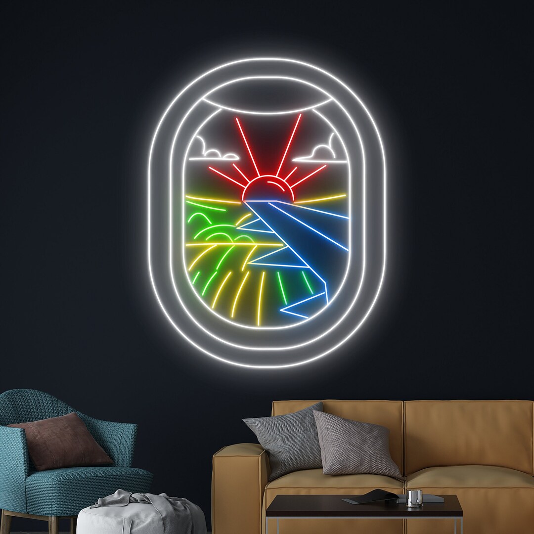 Farmland Airplane Window Neon Sign, Airplane Led Sign, Farmland ...