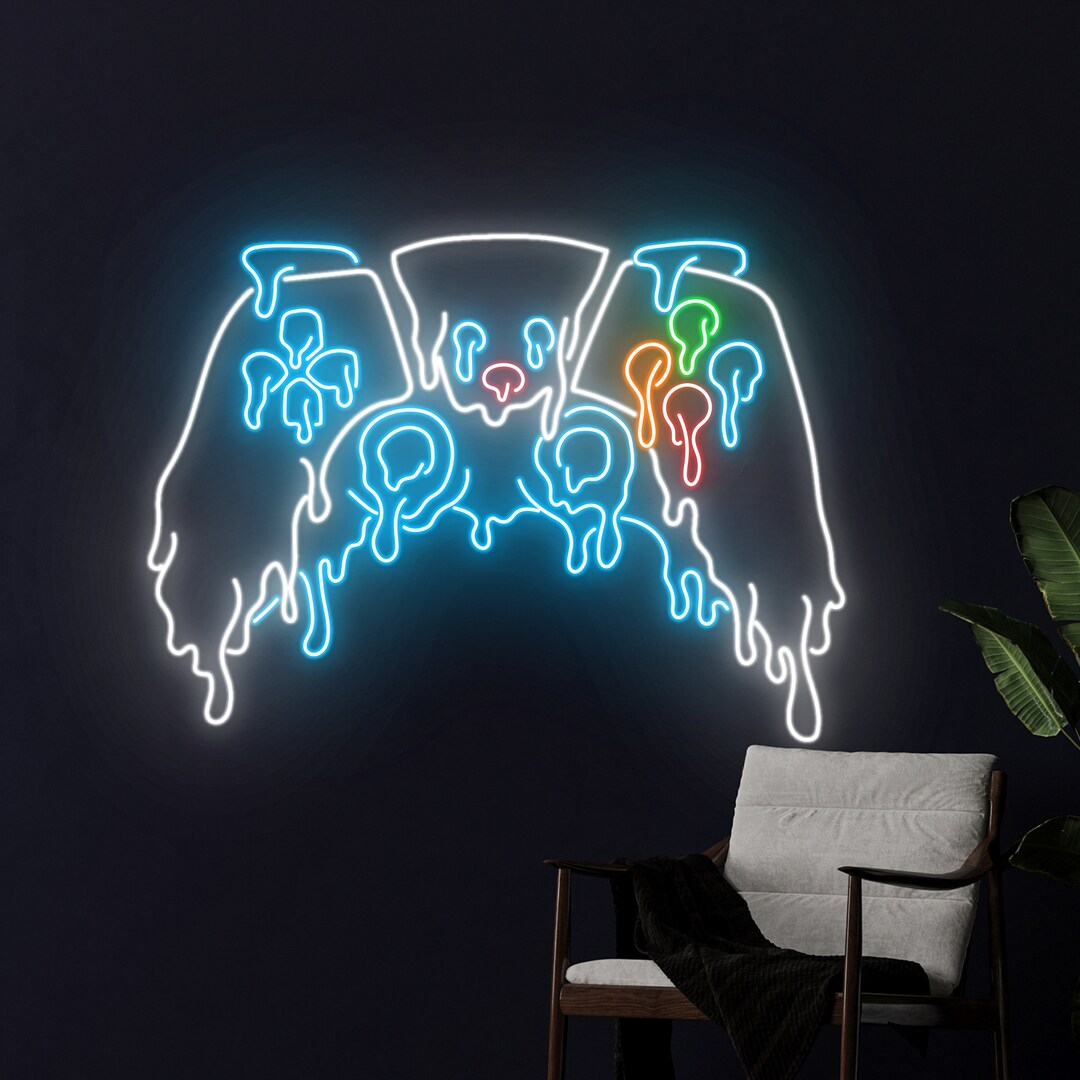 Dripping Game Arcade Neon Sign, Game Controller Led Sign, Game Player ...