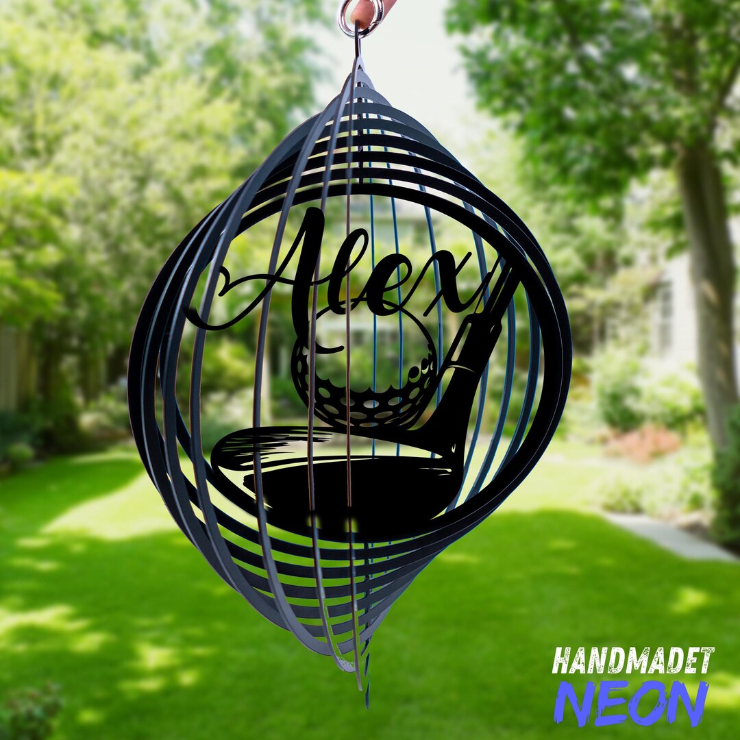 Custom Golf Wind Spinner 3D Kinetic Garden Decor Yard Art Sculpture ...