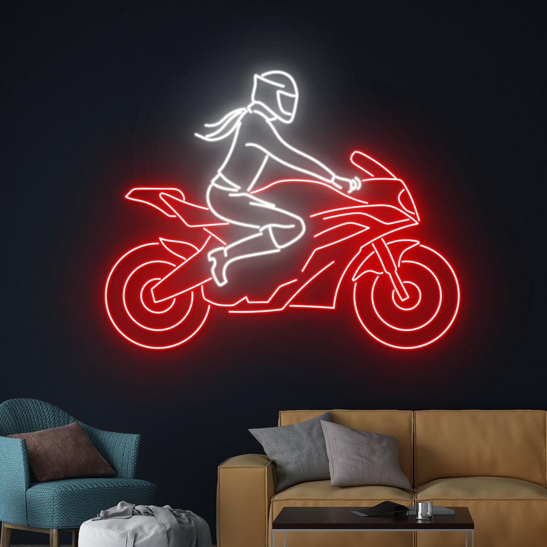 Motorbike Girl Neon Sign Bike Lady Led Sign Motorcycle Led Light