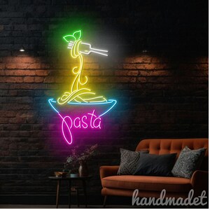 Pasta Neon Wall Sign, Spaghetti Led Wall Light, Italy Noodle Led Wall ...