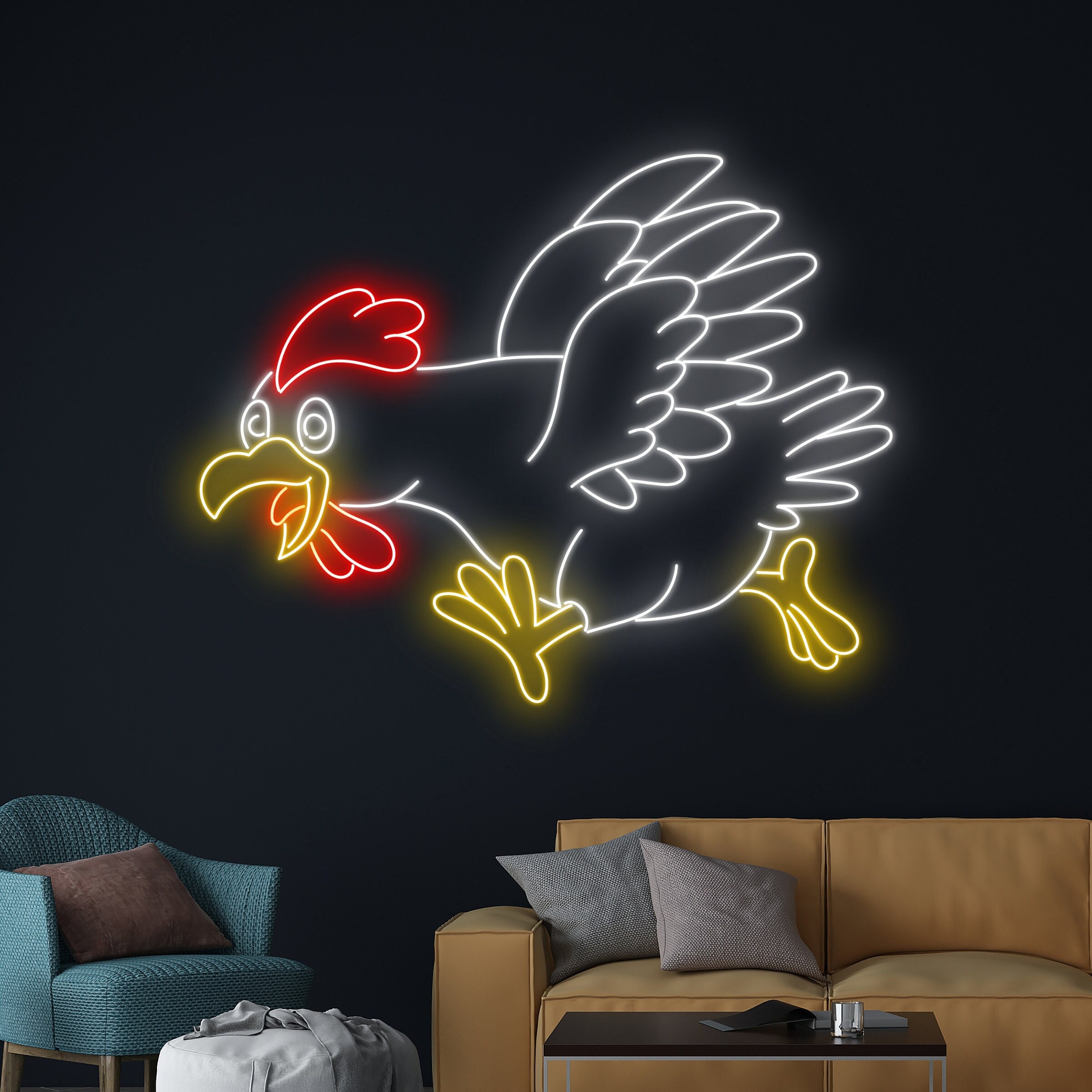 Rooster Neon Light, Chicken Led Light, Rooster Led Sign, Chicken Neon ...