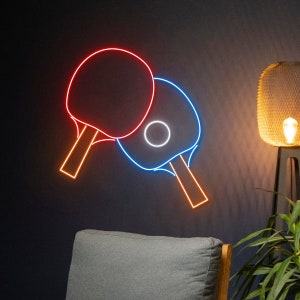 Table Tennis Led Sign, Ping Pong Neon Sign, Table Tennis Racket Neon ...