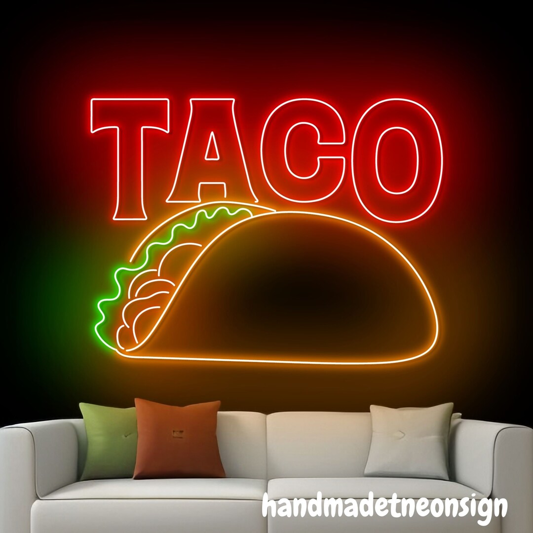 Taco Neon Sign, Tacos Led Sign, Mexico Tacos Led Light, Mexican Tacos ...
