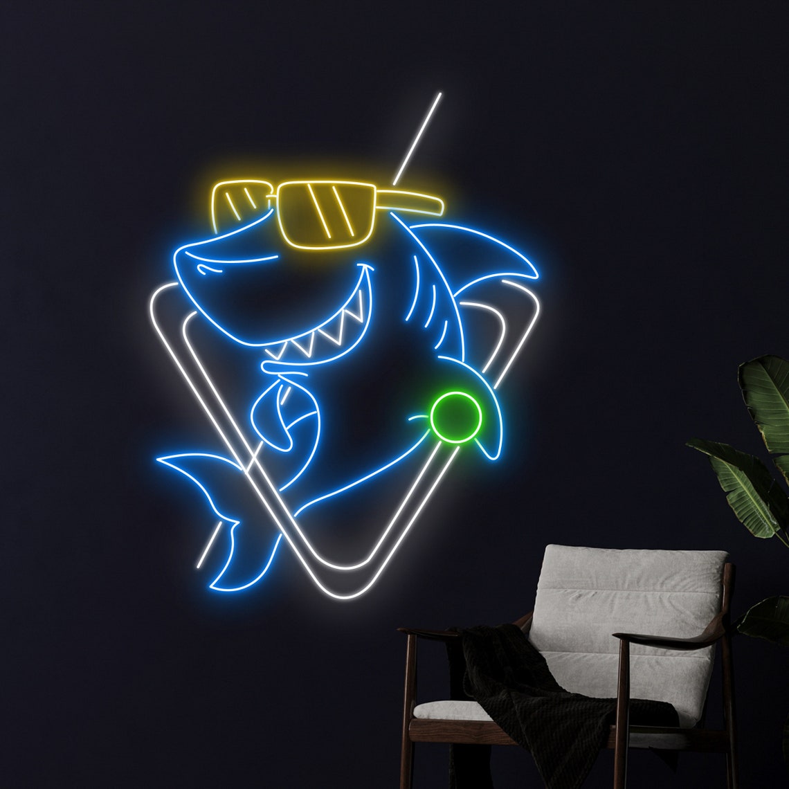 Shark Billiard Neon Sign, Pool Shark Neon Light, Shark Billiard Hall ...