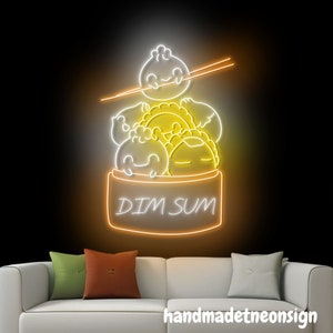 Dim Sum Neon Sign, Cute Dim Sum Led Sign, Dim Sum Led Light, Chinese ...