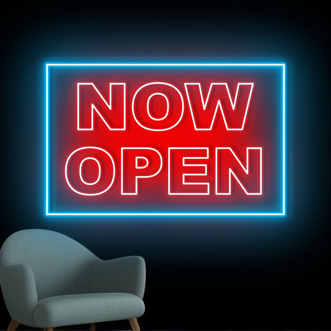 Now Open Neon Wall Sign, Welcome Led Wall Sign, Custom Text Neon Wall ...