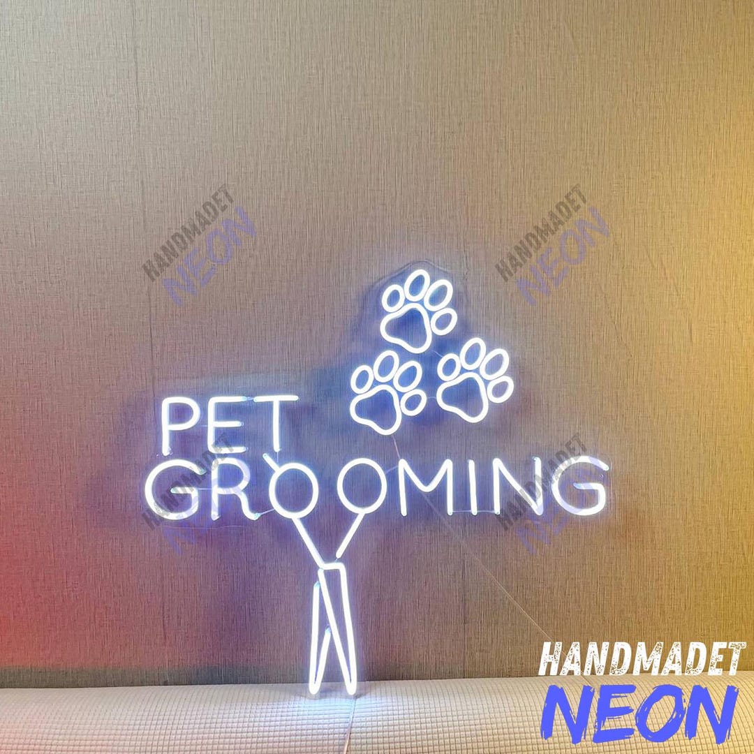 Pet Grooming Neon Sign: Dog & Cat Salon LED Wall Art - Etsy